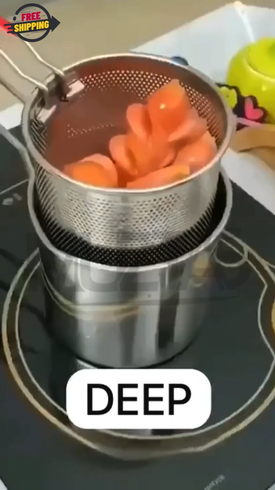 Stainless Steel Fry Pot with Lid, Deep Fryer Pot with Strainer Basket ...