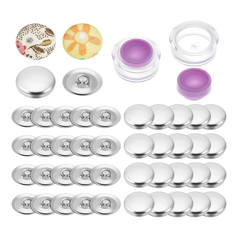 100-Sets-Cover-Button-Kit-With-Tools-Fabric-Button-Making-Kit-Fabric ...
