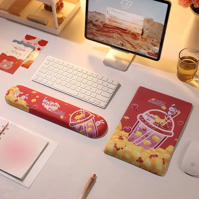 Mechanical-Mouse-Keyboard-Pad-Set-Memory-Foam-Gaming-Keyboard-Pad-Palm ...