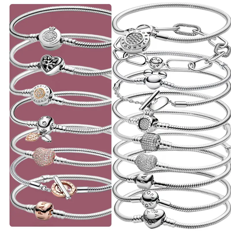 Pandora-coroa-cobra-osso-pulseira-charme-para-as-mulheres-100-de-prata ...