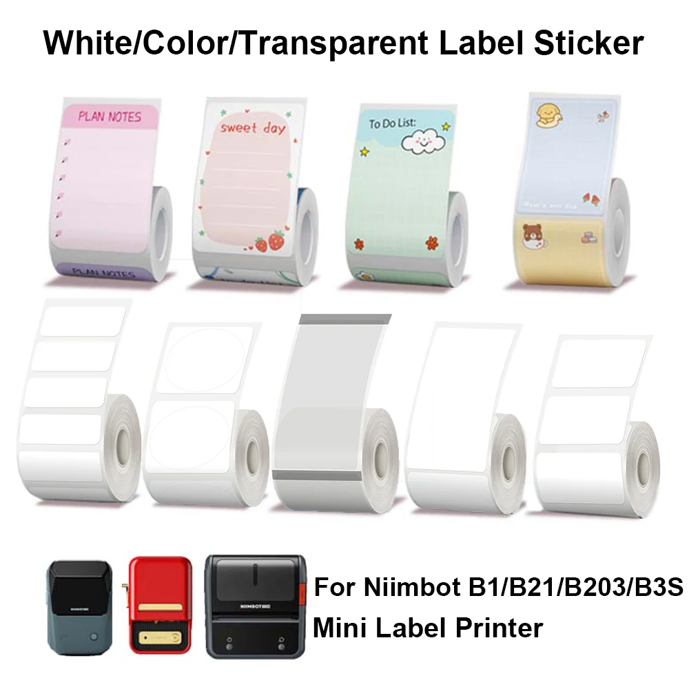 Original-Niimbot-B21-B3S-B1-B203-Colorful-White-Transparent-Label ...