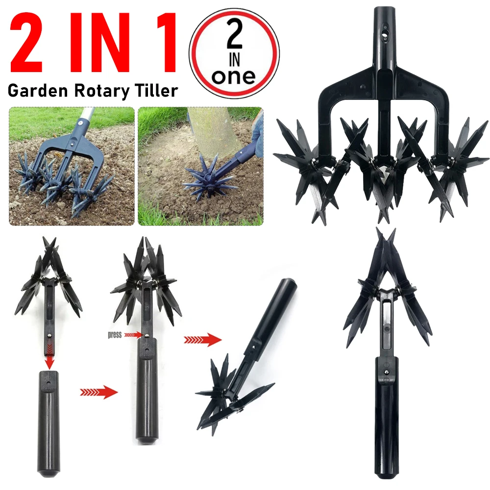 Rotary Cultivator Garden Lawn Ripper,Adjustable Gardening Rotary Tiller ...