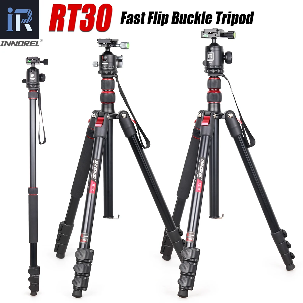 RT30-Professional-Tripod-Monopod-Aluminum-Alloy-Fast-Flip-Lock-Travel ...
