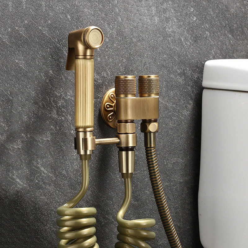 Hand-Held-Bidet-Sprayer-Douche-Toilet-Kit-Antique-Bronze-Shattaf-Shower ...