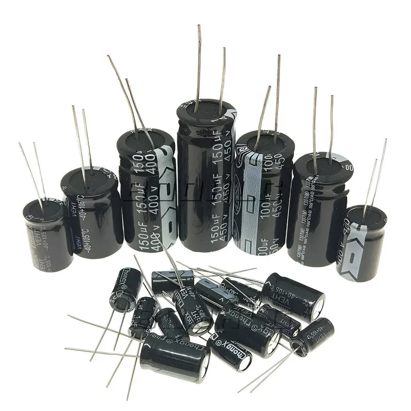 20PCS 100V 160V 200V 250V 400V 450V Aluminum Electrolytic Capacitor 1UF 2.2UF 3.3UF 10UF 22UF ...