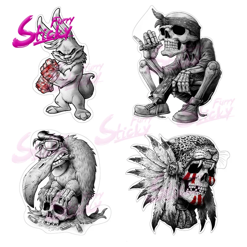 STICKY-Gangster-Hip-Hop-Sticker-Rap-Music-Skeleton-Skull-Rapper-Cool ...