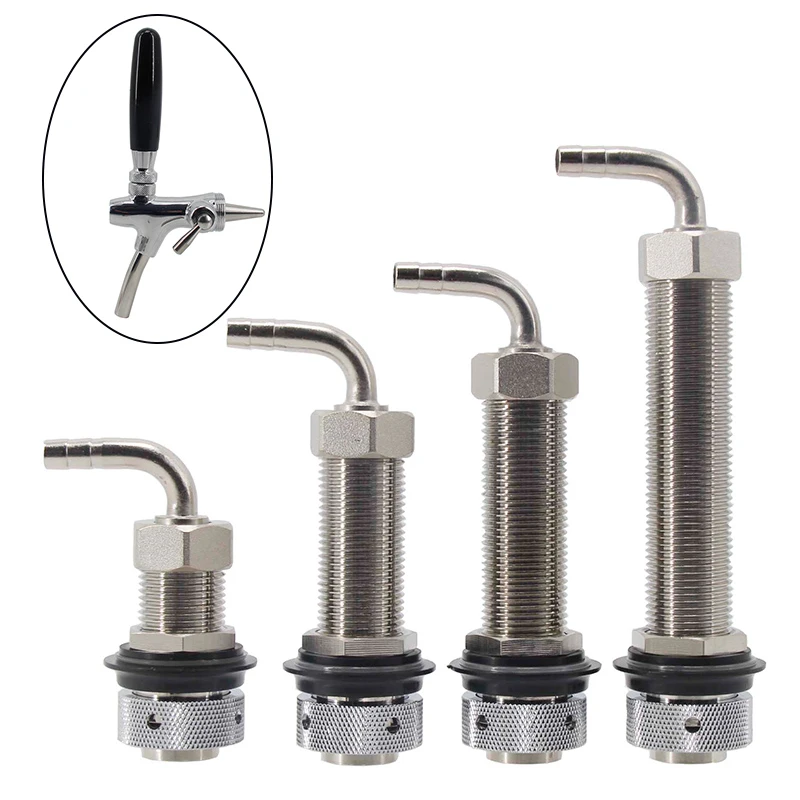 Chrome Plated Beer Tap Faucet Shank With 8mm Barber Elbow Homebrew ...