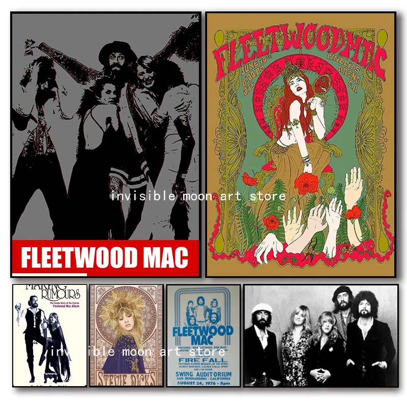 Rock Band Fleetwood Mac Album《Rumours》1977 Music Art Poster Canvas ...