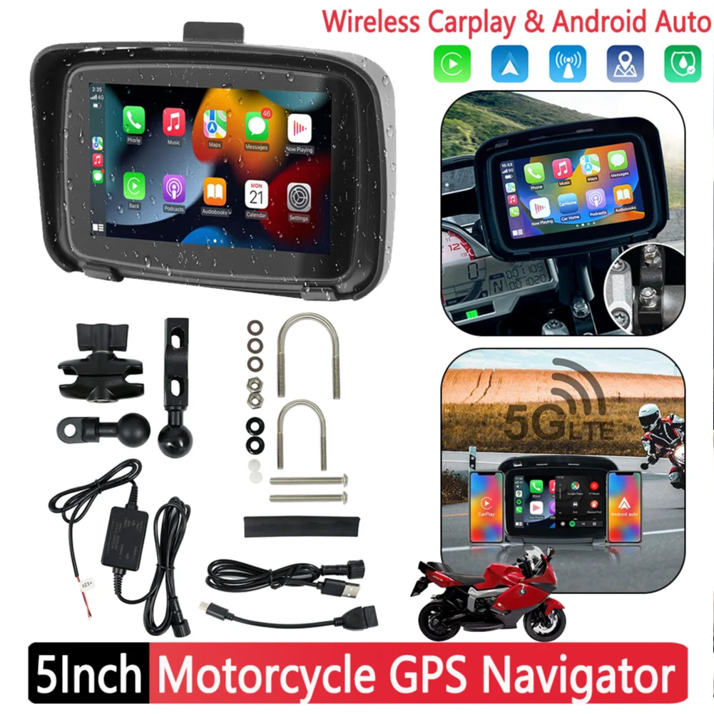 GPS-Navigator-for-Motorcycle-Wireless-Carplay-IPX7-Waterproof-5-Inch ...