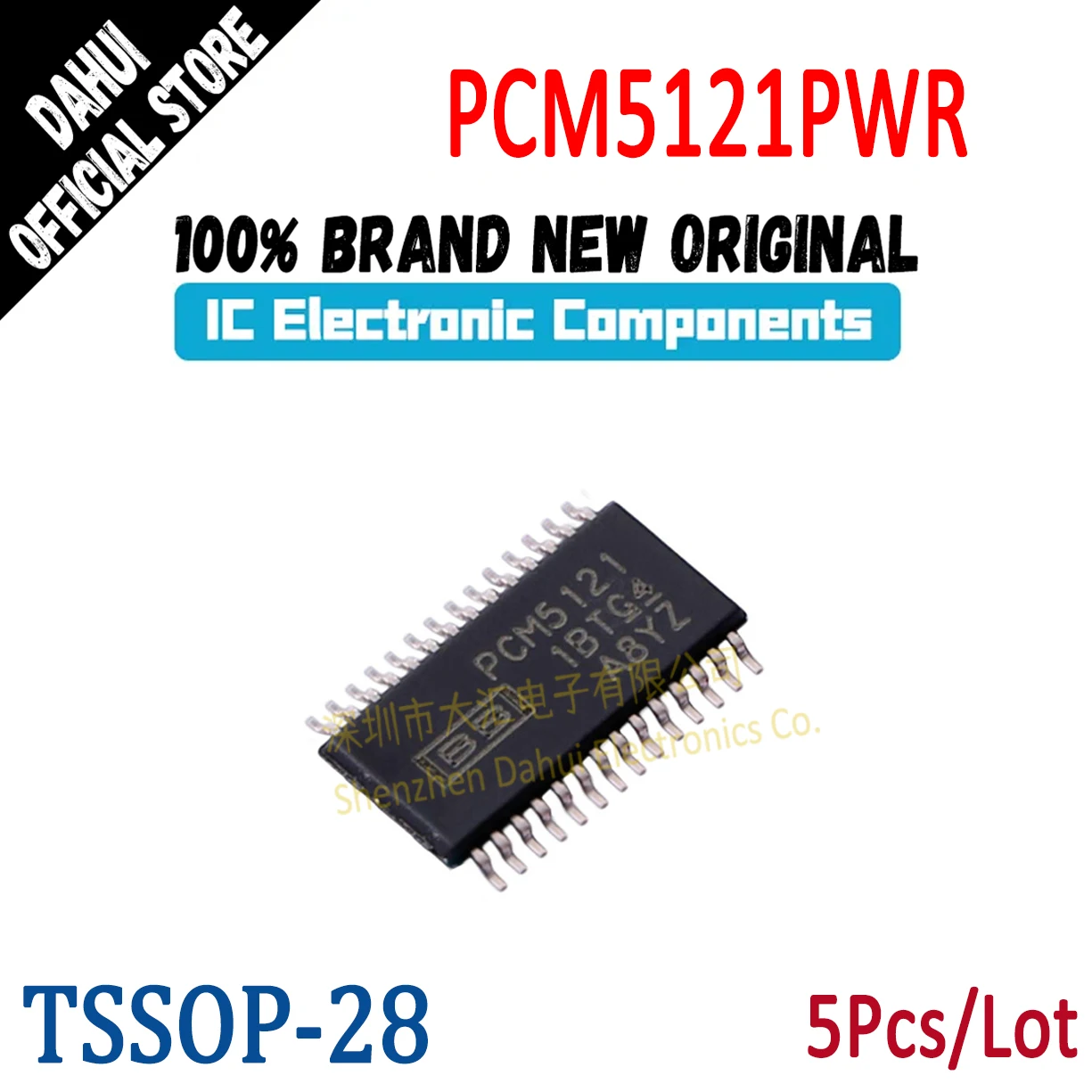 5Pcs-PCM5121PWR-Screen-Printing-PCM5121-Chip-Tssop-28-Audio-Control ...