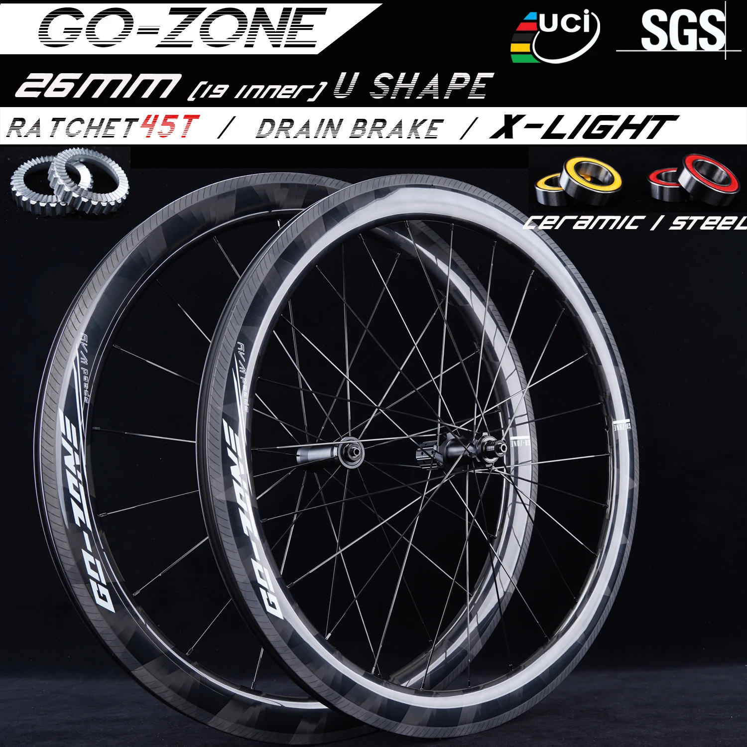 X-Light Rim Brake 700c Carbon Wheelset 26mm U Shape High TG 260 °C ...