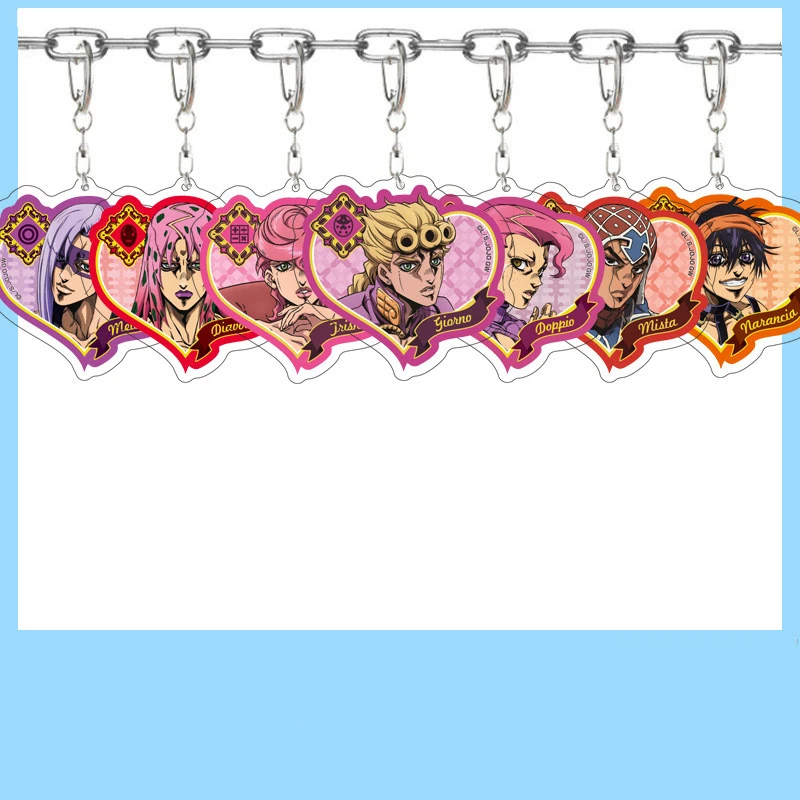 Jjba Anime Keychain Women Bucciarati Mista Abbacchio Key Chain Man ...