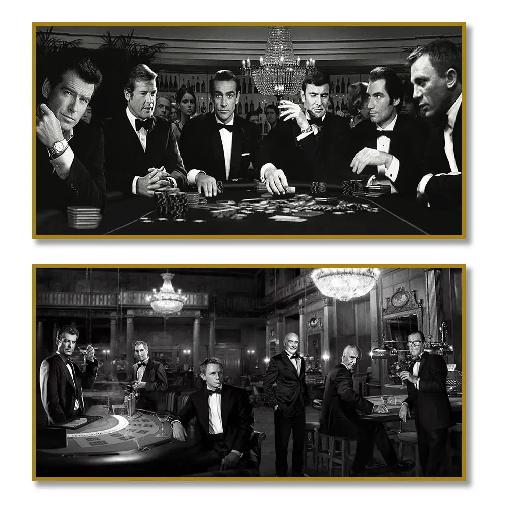 Gentleman-Spy-Movie-007-Poster-Bond-s-Classic-Poker-Game-Canvas-Wall ...