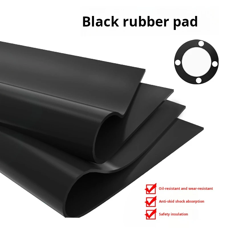 Rubber-Pad-Oil-Resistant-Wear-Resistant-Anti-Slip-Rubber-Plate-Black ...