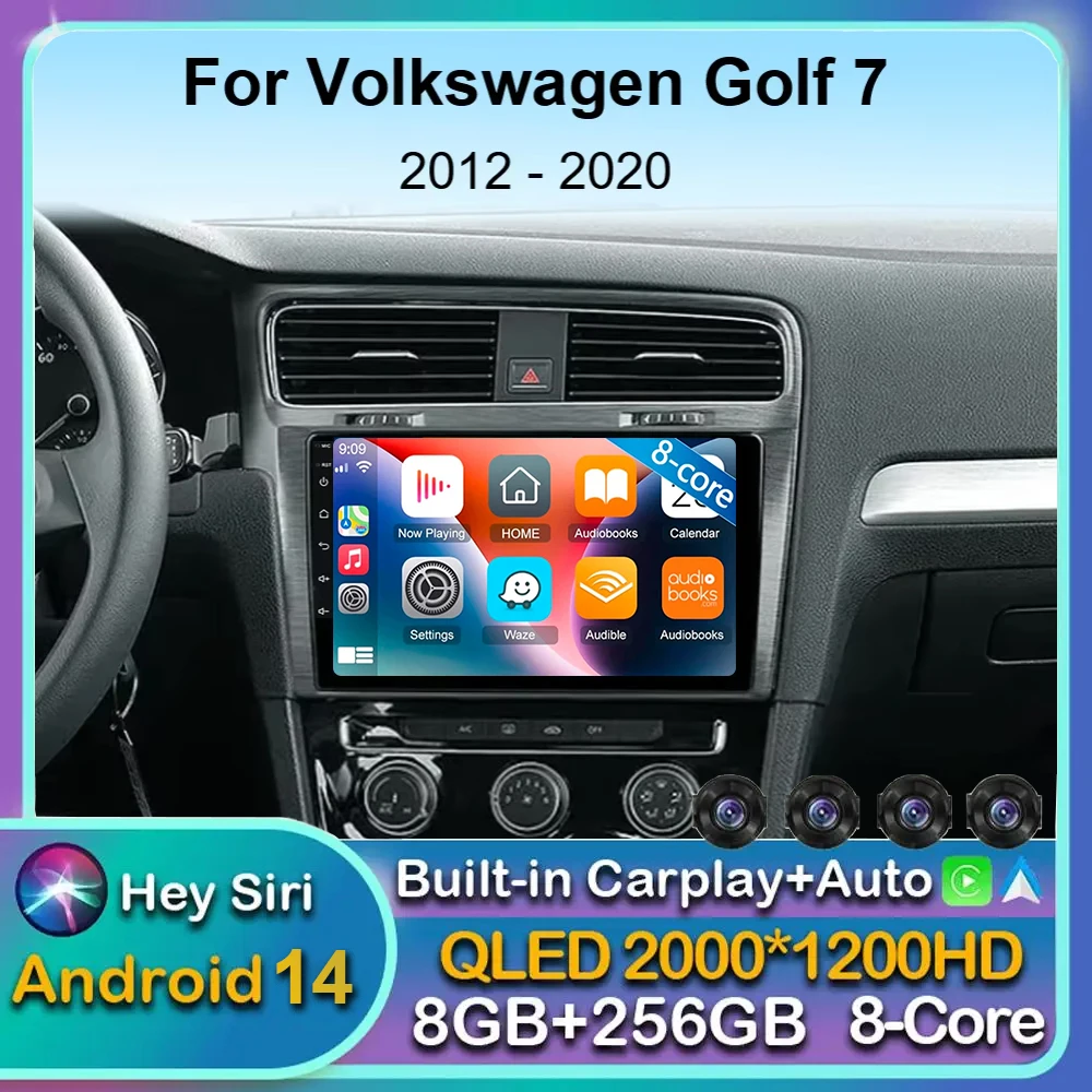 Android 14 Carplay Car Radio For Volkswagen VW Golf 7 2013 - 2016 2017 ...