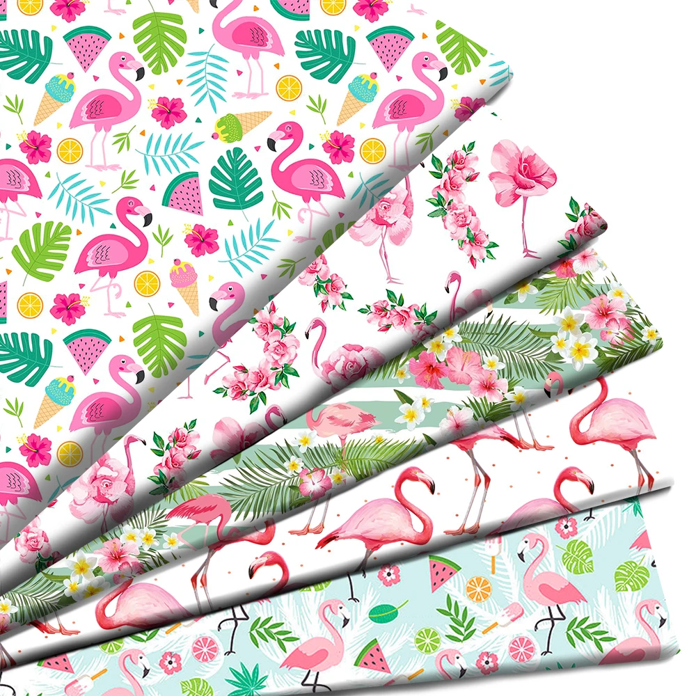 Animals-Flamingo-Fruits-Printed-Polyester-Pure-Cotton-Material-By-the ...