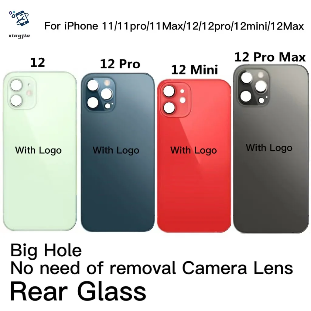 5Pcs-Back-Battery-Glass-Cover-For-iPhone-11-12-11pro-12mini-Big-Hole ...