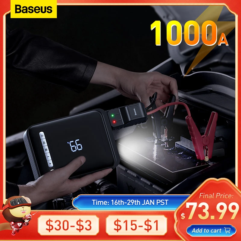 Baseus Car Jump Starter 1000a 3 In 1 Portable Emergency Starter Power ...