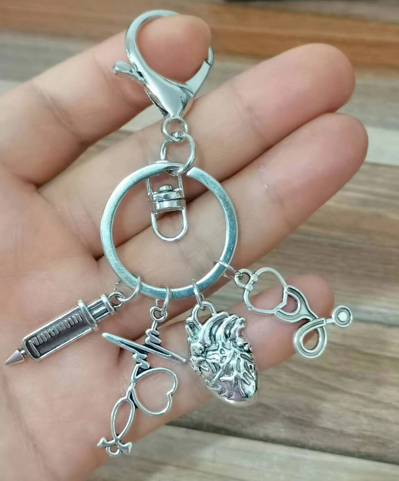 Syringe-Stethoscope-Heart-Keychain-Doctor-Nurse-Medical-Tools-Anatomy ...