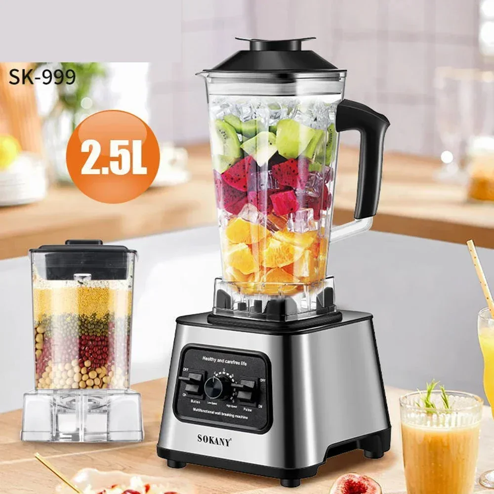6000W Powerful Blender, Blender Smoothie Maker Table Blender with 2.5L Container, Professional ...
