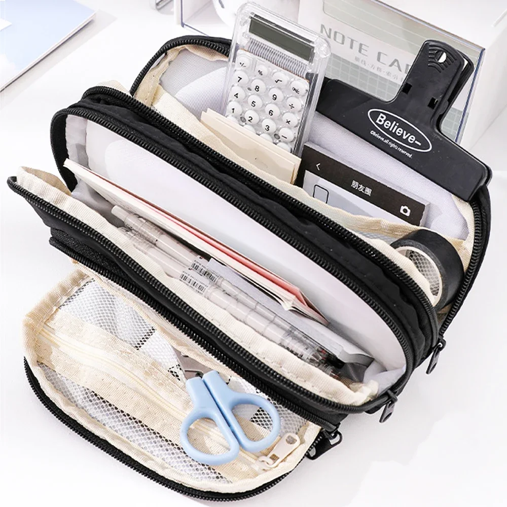 Multi-purpose Large-capacity Multi-layer Pencil Bag Case Simple Student ...