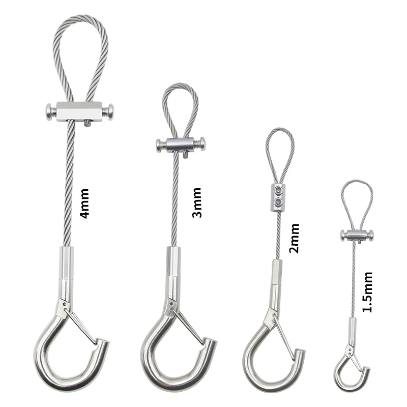 2pcs-1-4mm-Wire-Rope-Snap-Hooks-Hanging-Picture-Locking-Threader ...