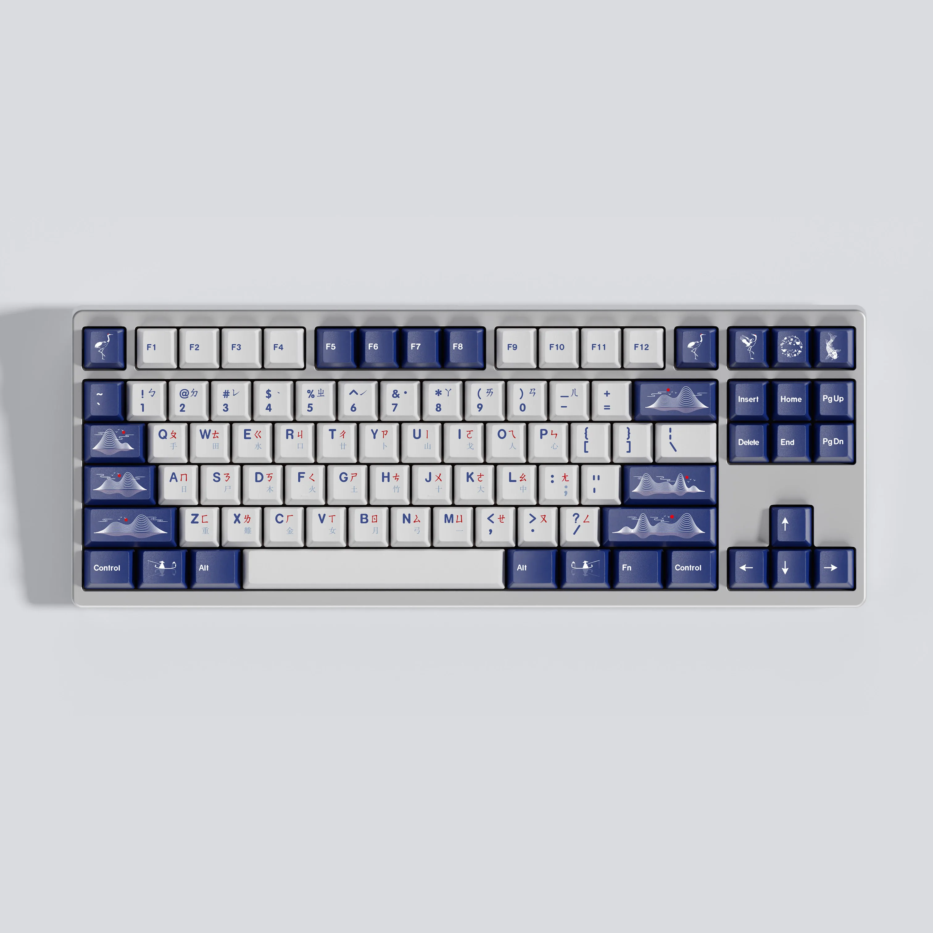 1-Set-Blue-And-White-Keycaps-PBT-Dye-Sublimation-Key-Caps-Cherry ...