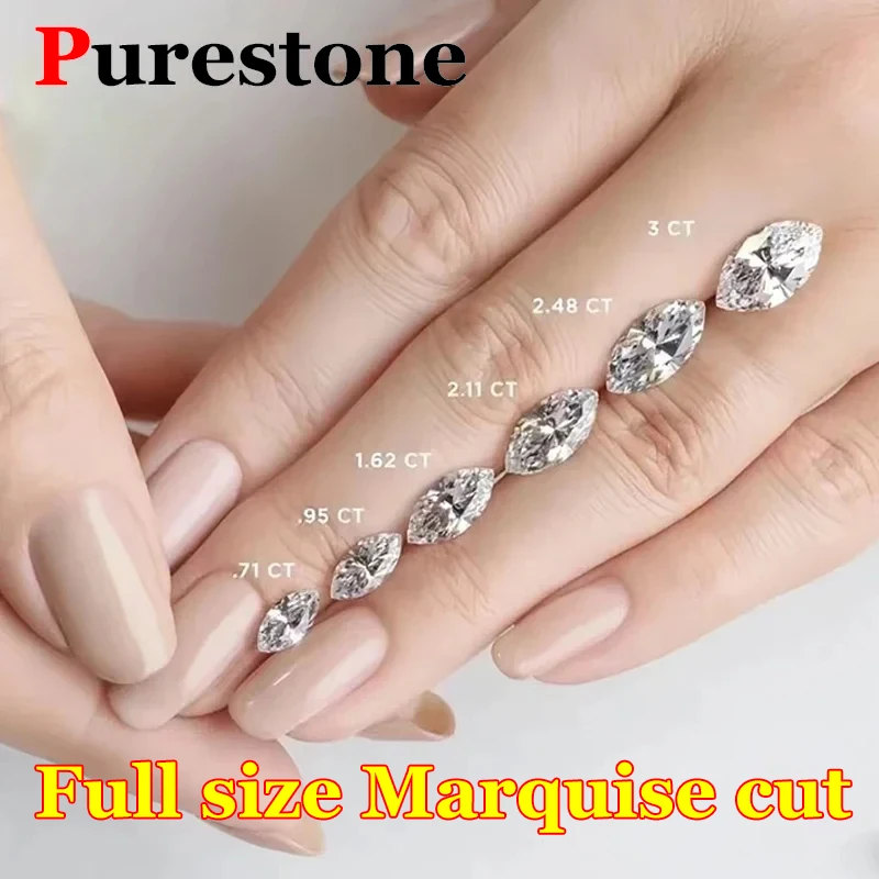 Premium Marquise Moissanite Loose Stone D Color VVS1 Gemstones Marquise ...