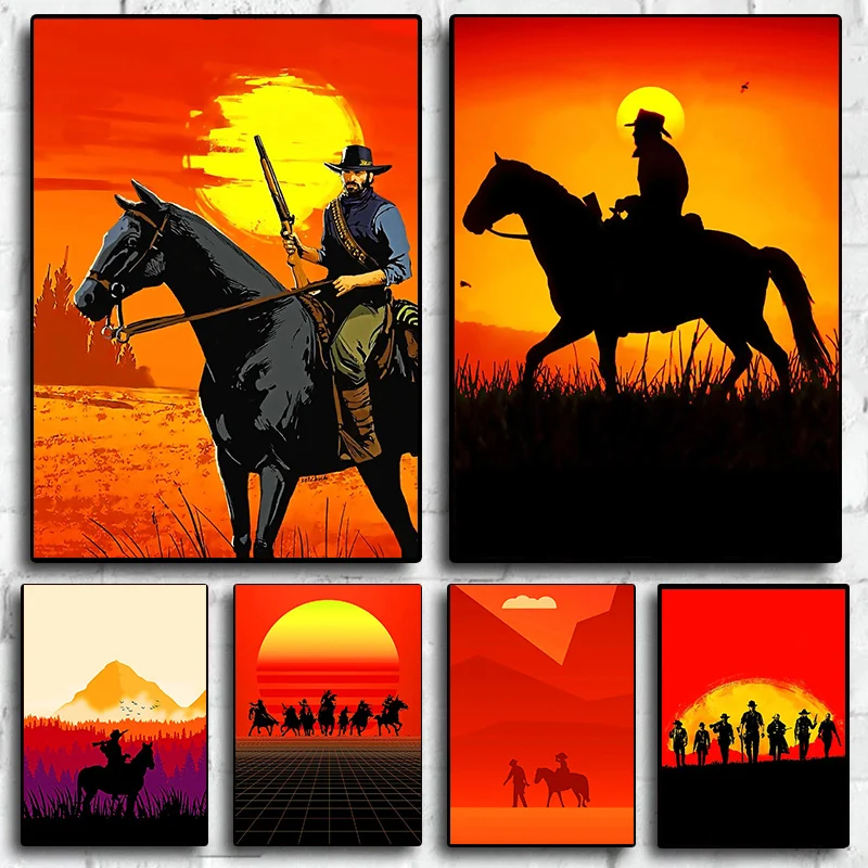Game-TV-Red-Dead-Redemption-2-Canvas-Retro-Painting-Character-Posters ...