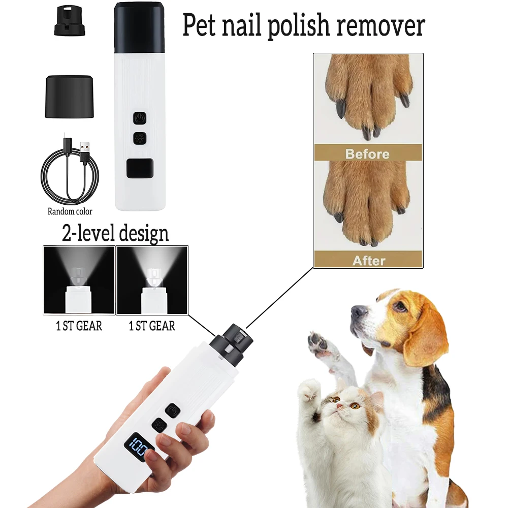 2-Speed Electric Dog Nail Clippers for Dog Nail Grinders Rechargeable ...