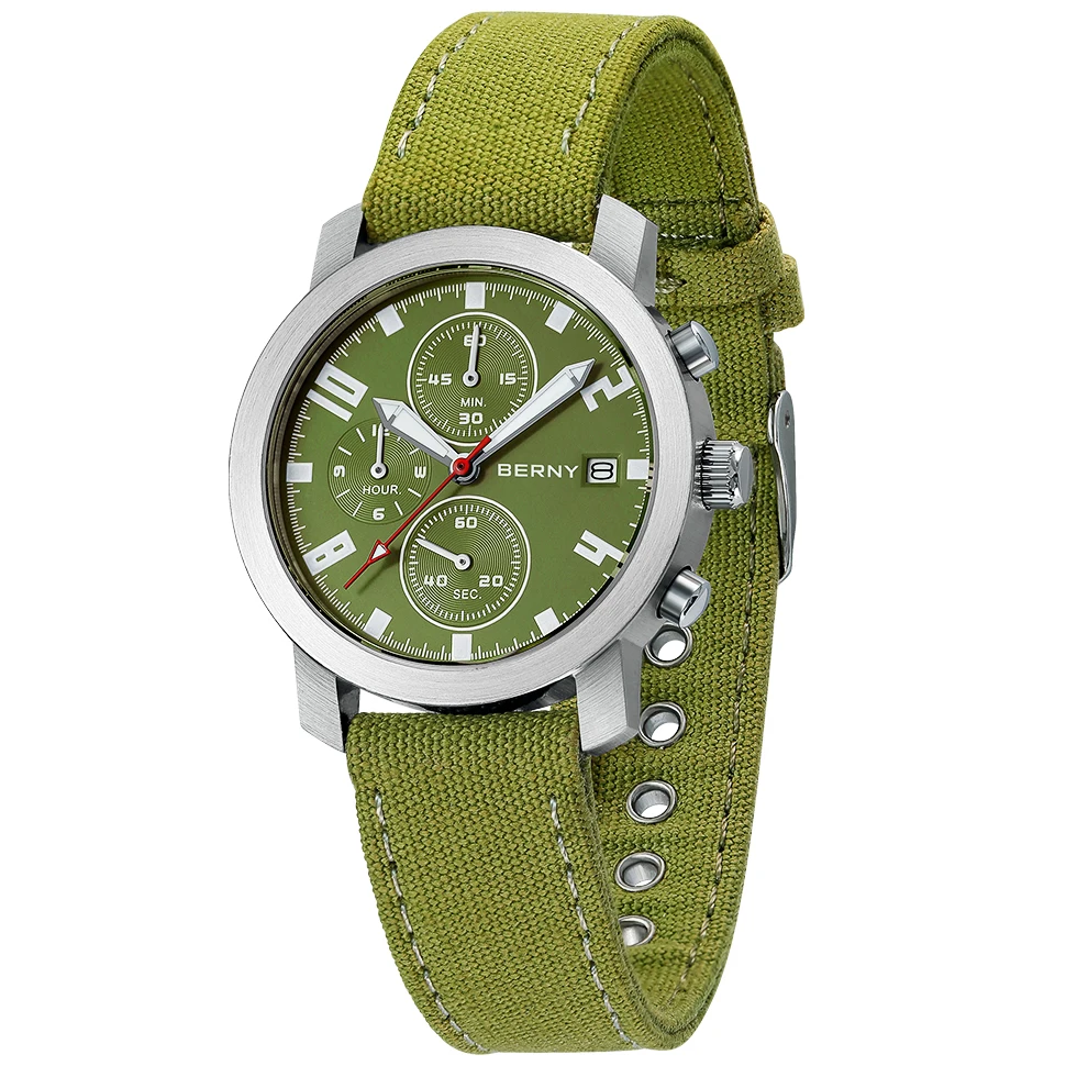 5ATM-BERNY-Military-Army-Watch-For-Mens-Sapphire-Chronograph-Quartz ...