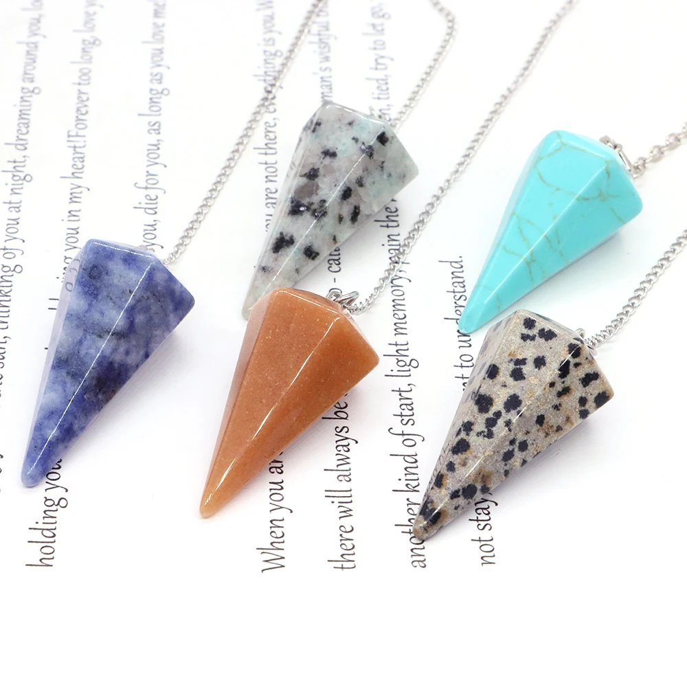 Natural-Stone-Reiki-Healing-Pendulum-for-Dowsing-Spiritual-Divination ...