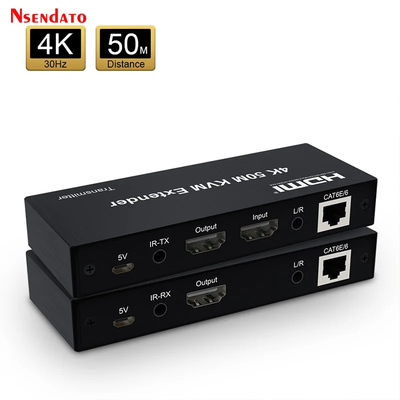 Extensor-KVM-4K-HDMI-50M-Ethernet-Cat5e-6-RJ45-con-bucle-para-rat-n-y ...
