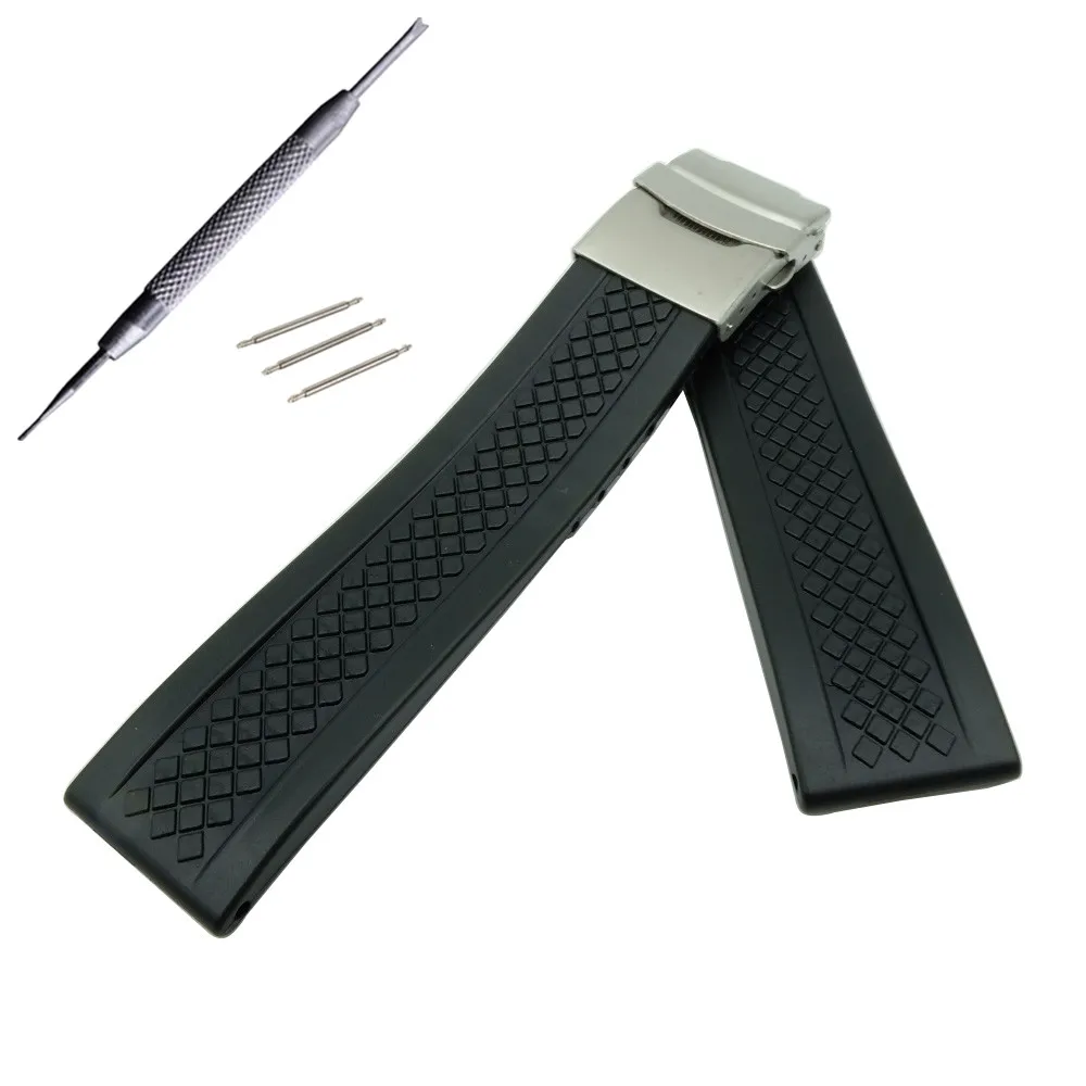 19mm-21mm-23mm-Checkered-Pattern-Silicone-Rubber-Watch-Strap-Band ...