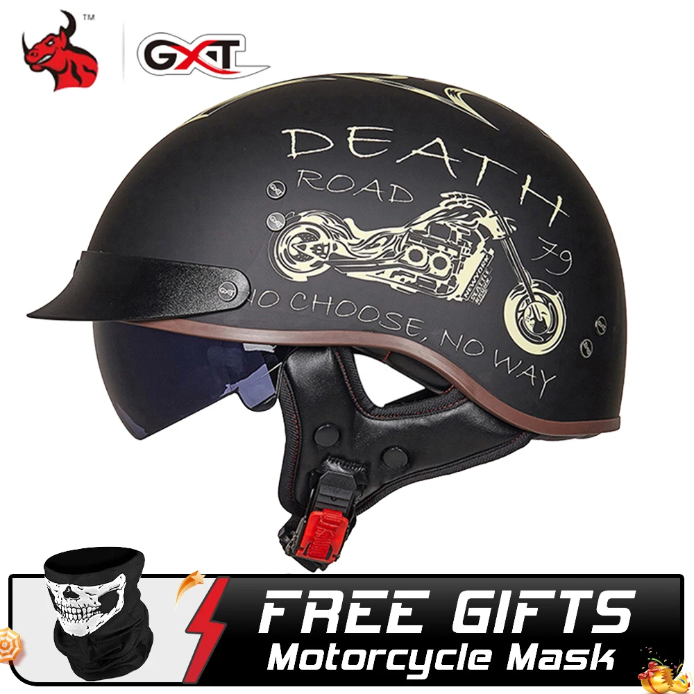 GXT-DOT-Certification-Retro-Motorcycle-Helmet-Moto-Helmet-Scooter ...