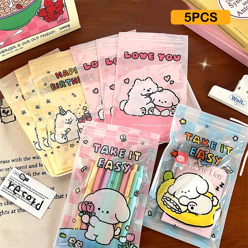 5PCS-Cute-Cartoon-Dog-Candy-Bags-Zip-Lock-Cookie-Gift-Plastic-Bag-For ...
