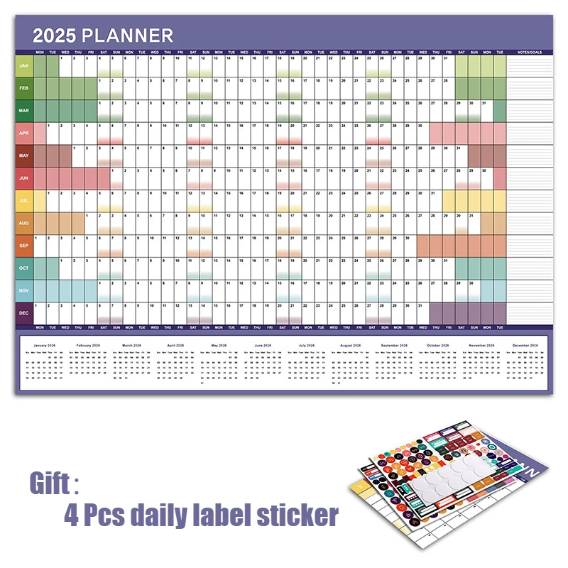 New 2025 English Wall Calendar Single Sheet Annual Wall Hanging ...