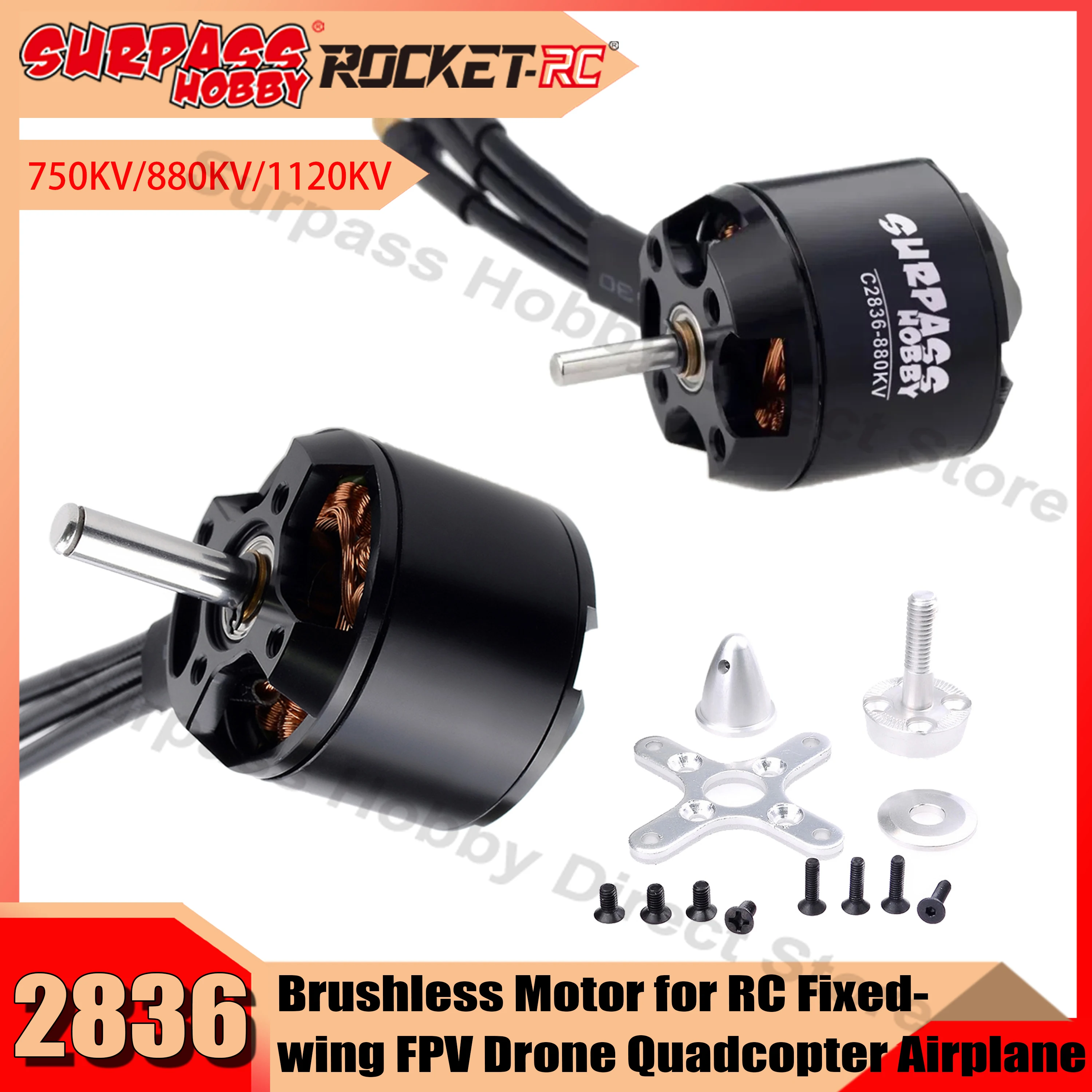 SURPASS-HOBBY-2836-750KV-880KV-1120KV-Outrunner-Brushless-Motor-for-RC ...
