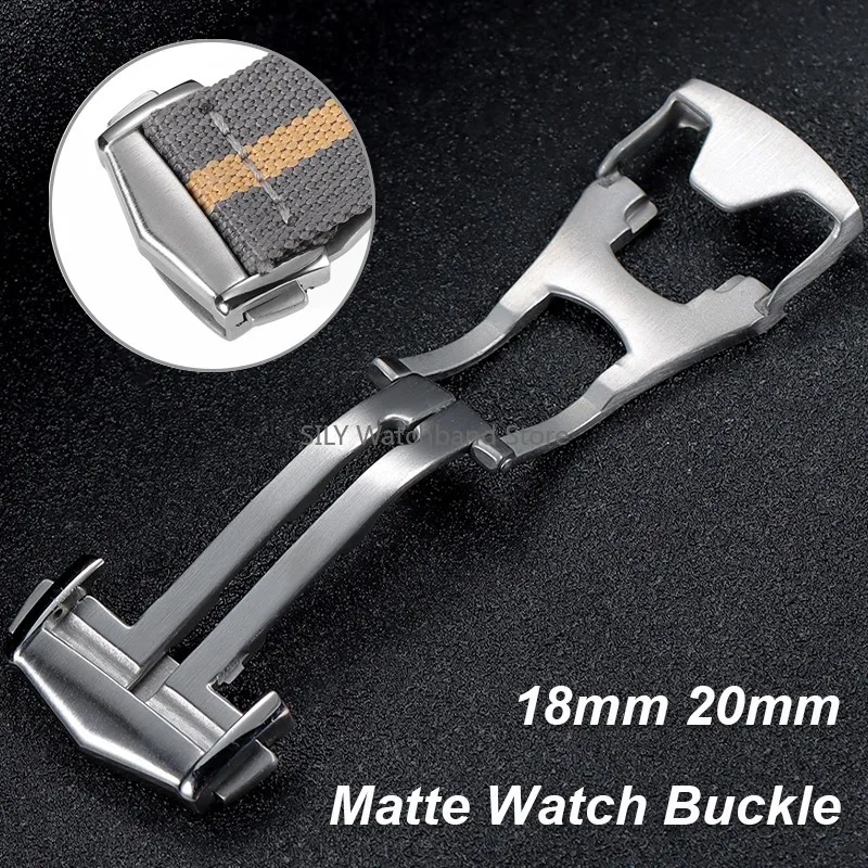 Double Press Folding Buckle 18mm 20mm Matte Deployment Clasps Brushed ...