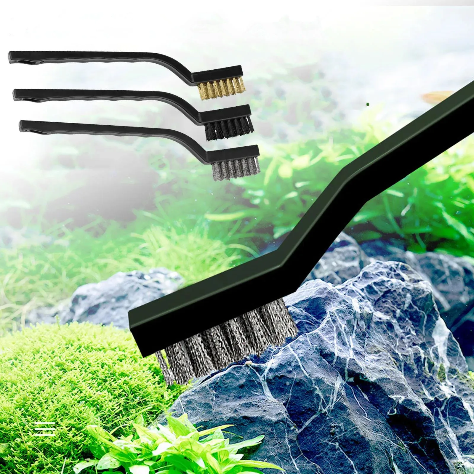 3pcs-pack-Steel-Wire-Brush-Aquarium-Algae-Cleaning-Brush-Nylon-Brush ...