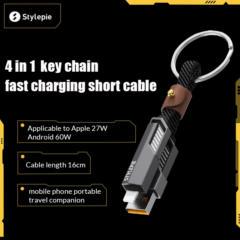 Zinc-Alloy-4-in-1-Portable-Keychain-Charging-Cable-60W-PD-Fast-Charge ...