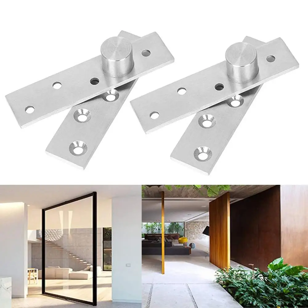 360-Degree-Rotation-Axis-75mm-100mm-Hidden-Door-Pivot-Hinges-Location-Shaft-Stainless-Steel ...