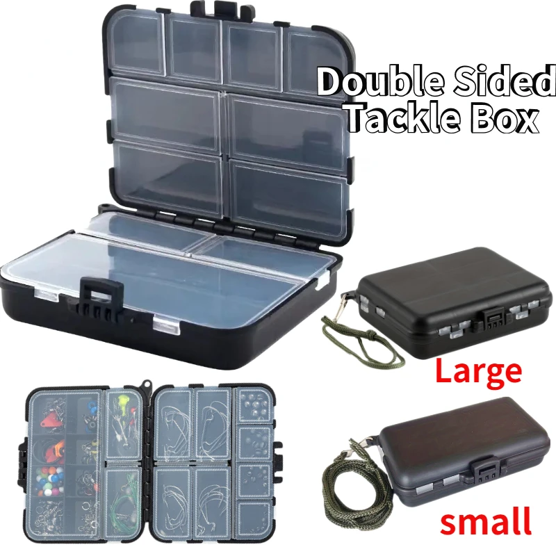 Double Sided Fishing Tackle Box Portable Fish Hook Fishing Gear Box ...