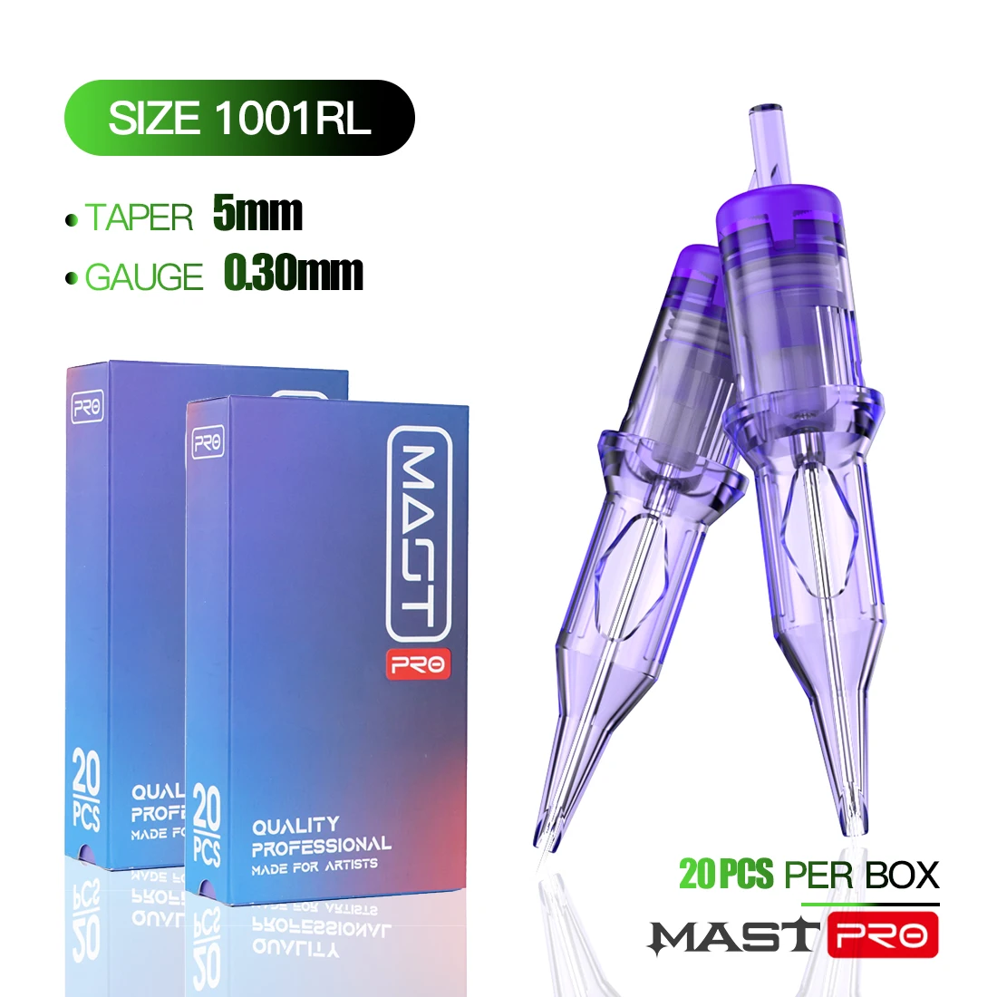 Mast Pro Disposable Box of 20pcs Sterile Tattoo Needles Cartridge for ...