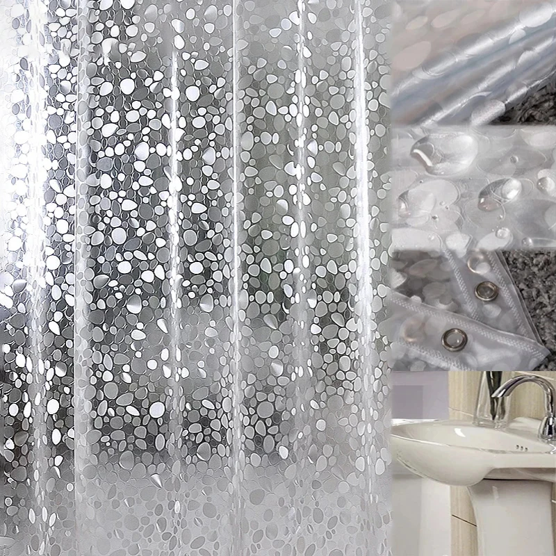 Waterproof-Bath-Curtain-Plastic-PVC-Shower-Curtain-Transparent-Clear ...