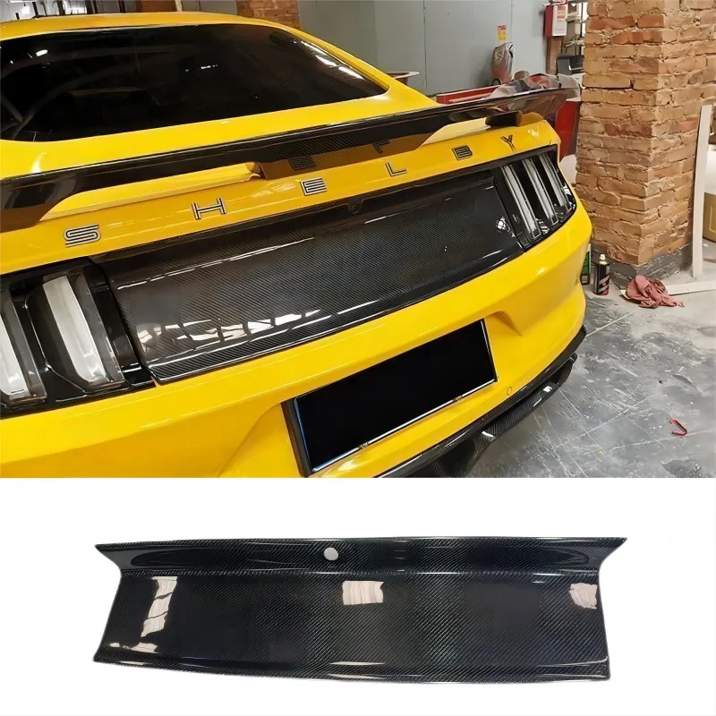 For-Ford-Mustang-2015-2021-Rear-Bumper-Guard-Plate-Real-Carbon-Fiber ...