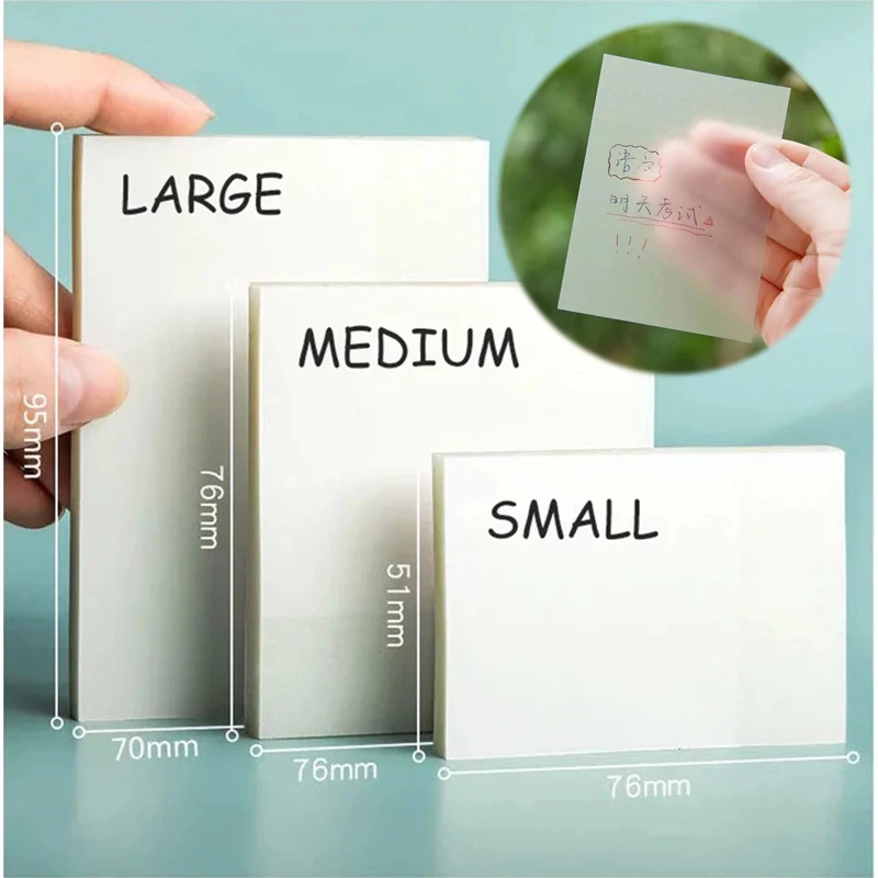 3-1pack-Transparent-Sticky-Notes-Pad-50-Sheets-Waterproof-Self-Adhesive ...