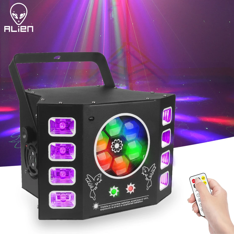 ALIEN-DJ-Disco-LED-4IN1-Stage-Laser-Light-Effect-Bee-Eye-UV-Black-Light ...