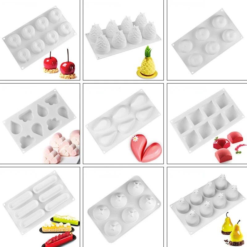Fruit-Silicone-Cake-Mold-Heart-Geometry-Chocolate-Ice-Cube-Biscuit ...