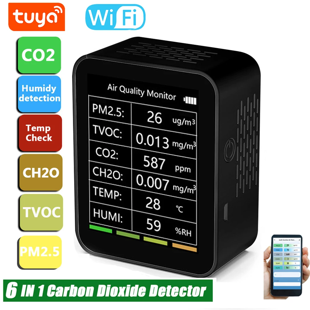 Multifunctional-5in1-6-in-1-CO2-Meter-Digital-Temperature-Humidity ...